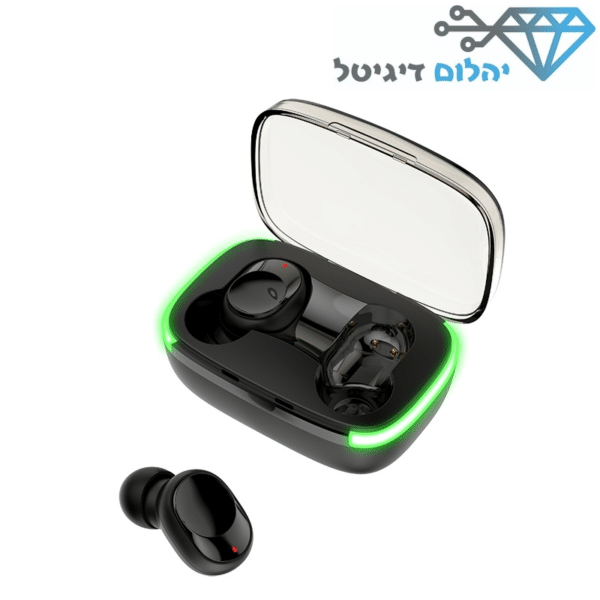 אוזניות אלחוטיות Bluetooth TWS Y60 בצבע שחור - יהלום דיגיטל